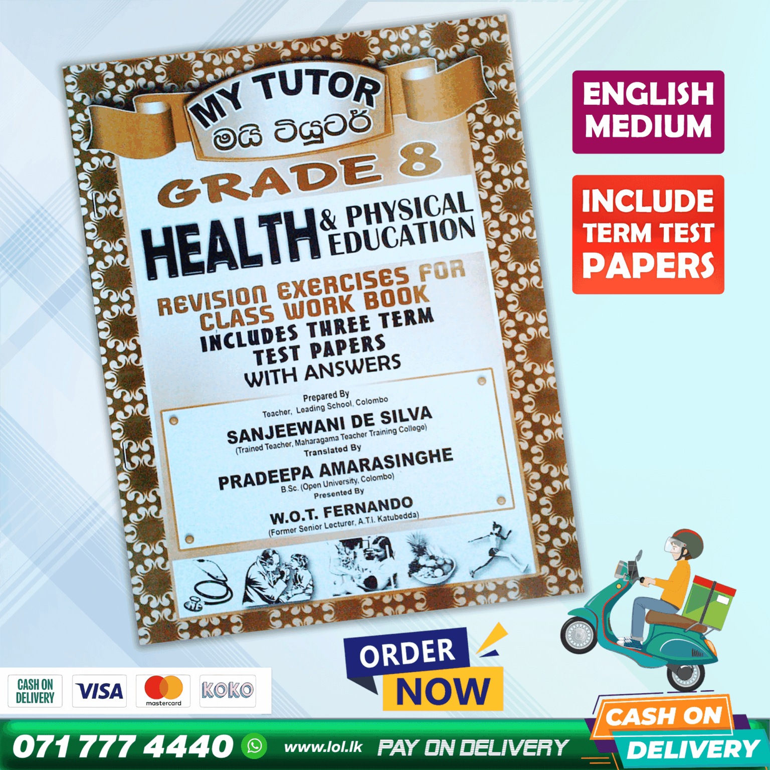 Grade 08 Health Workbook with Term Test Papers (My Tutor) | English Medium