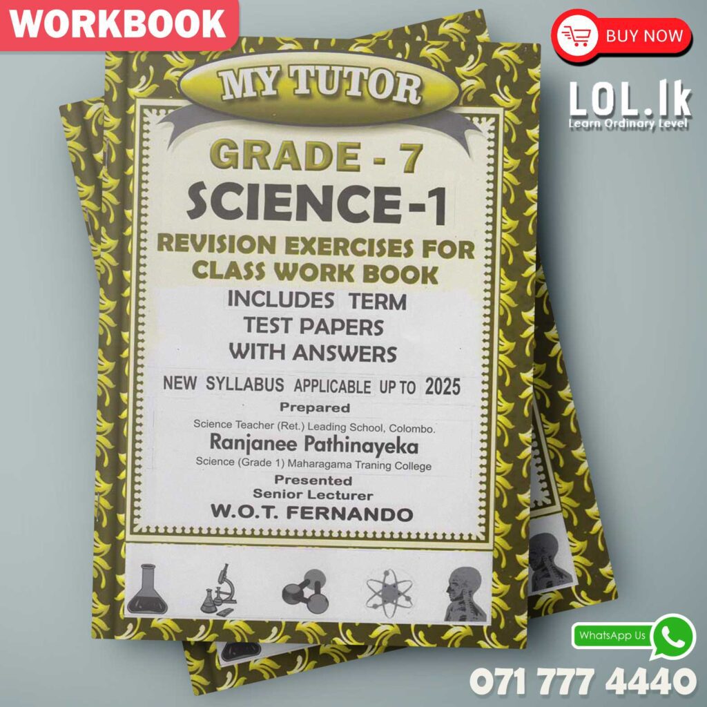 Mytutor Grade 07 Science 01 Workbook - English Medium - LoL.lk Bookstore