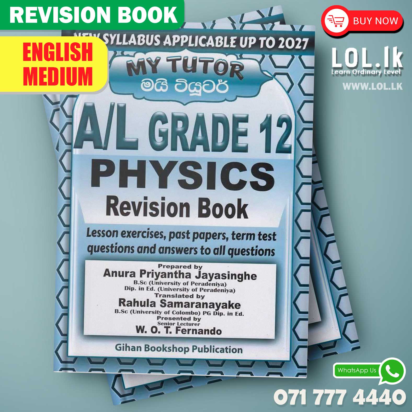 Grade 12 Physics Revision Book - English Medium - LoL.lk Bookstore