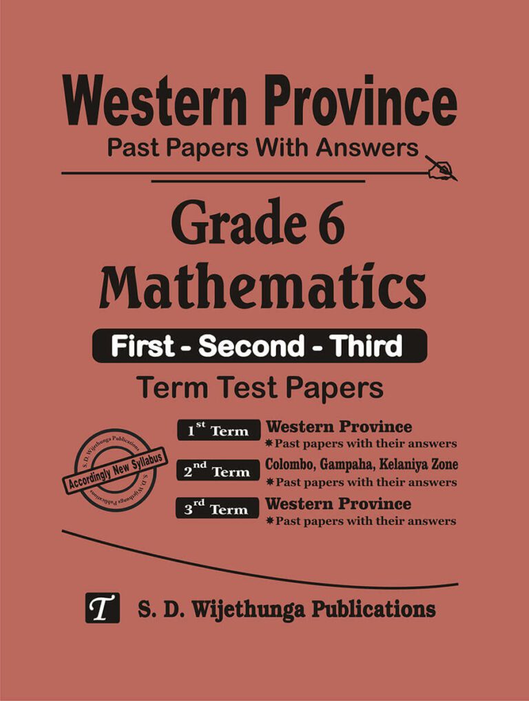 Western Province Grade 06 Mathematics Paper Book (English Medium) - SD ...