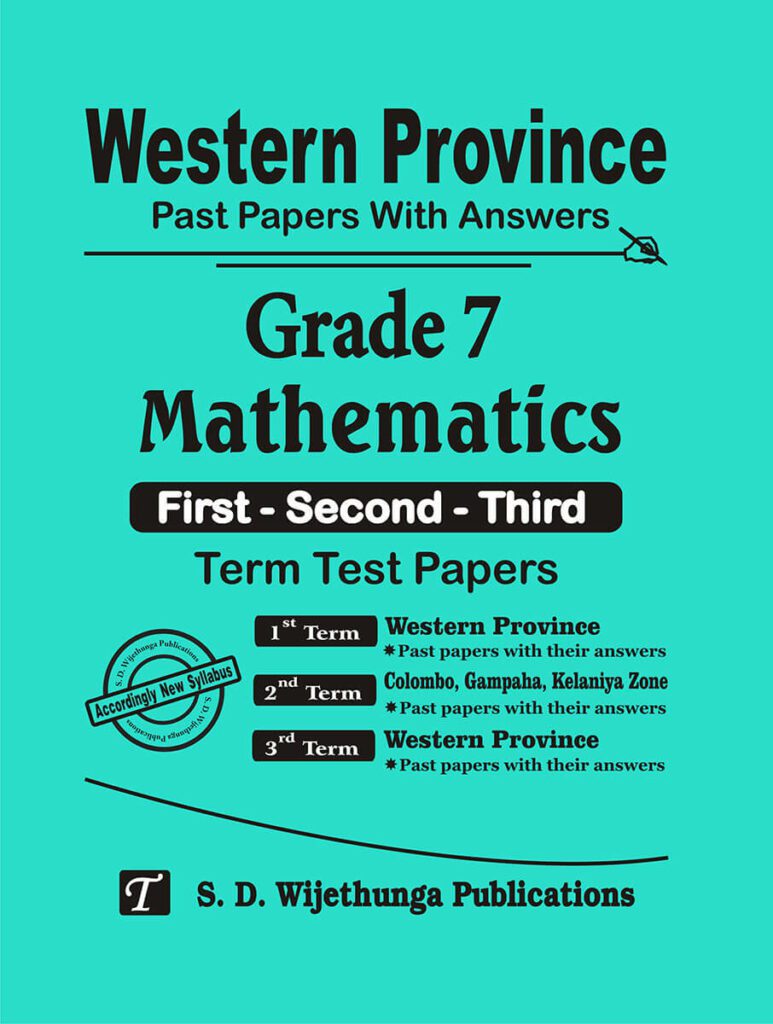 Western Province Grade 07 Mathematics Paper Book (English Medium) - SD ...