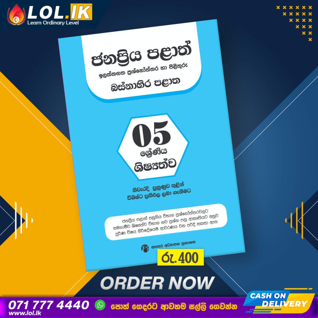 Grade 5 - Scholarship Exam Model Papers Book - Master Guide