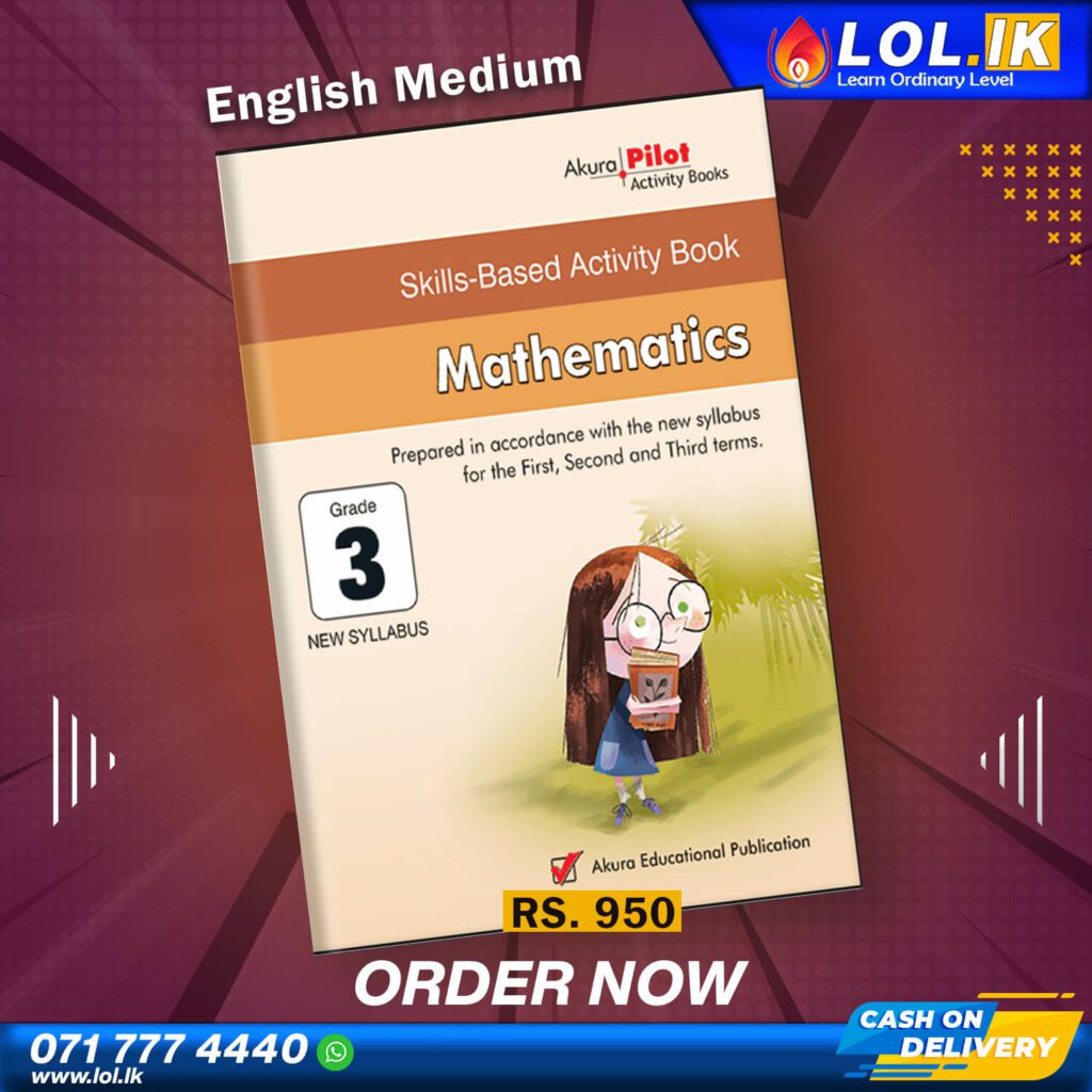 Grade 03 Maths Activity Book | English Medium