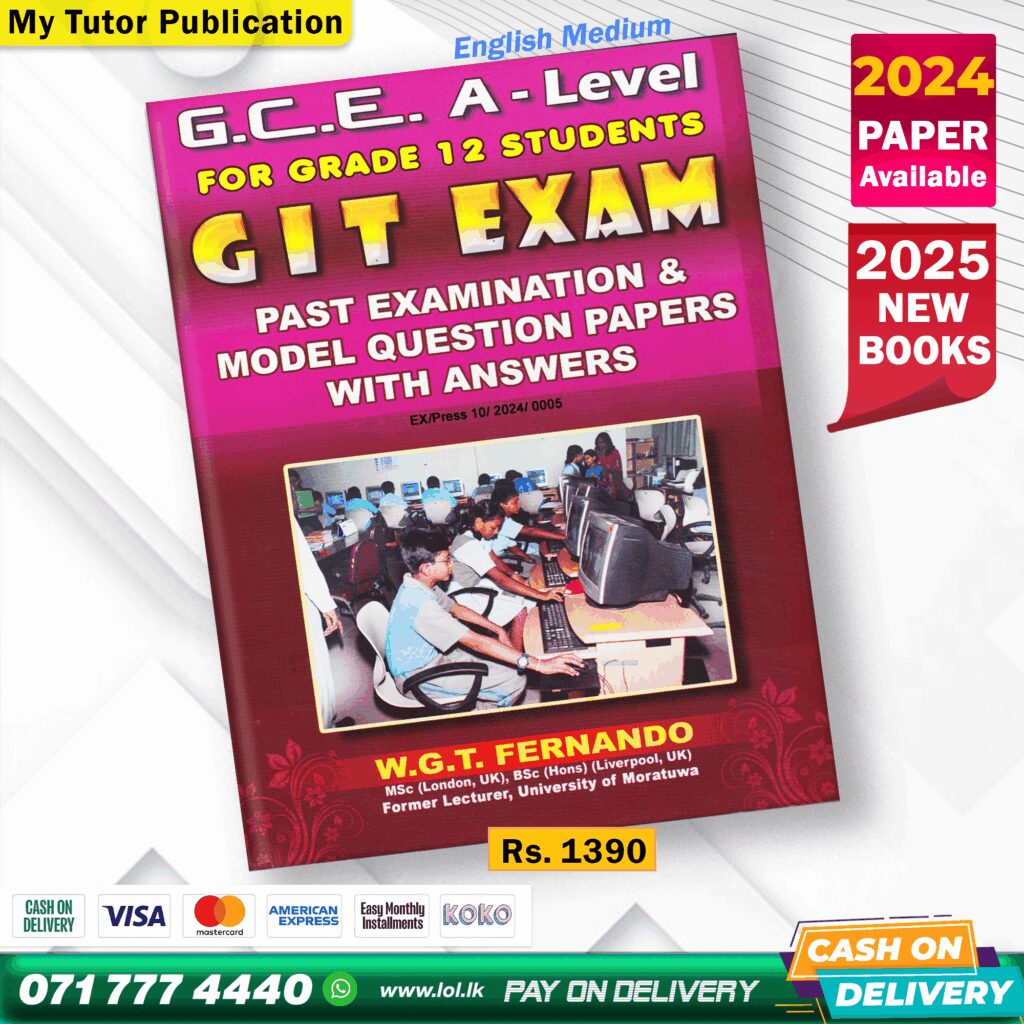 English Medium A/L GIT Exam Past Paper Book 2025 - My Tutor Publication