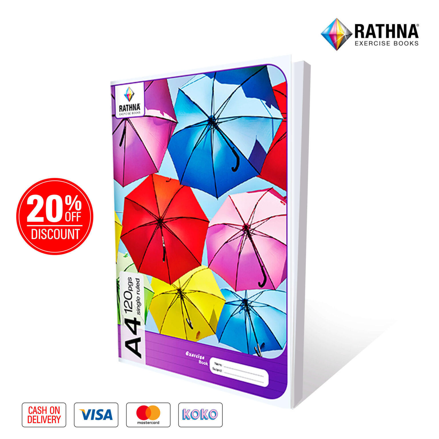 Rathna 120 Pages Single Ruled CR Book | 20% OFF