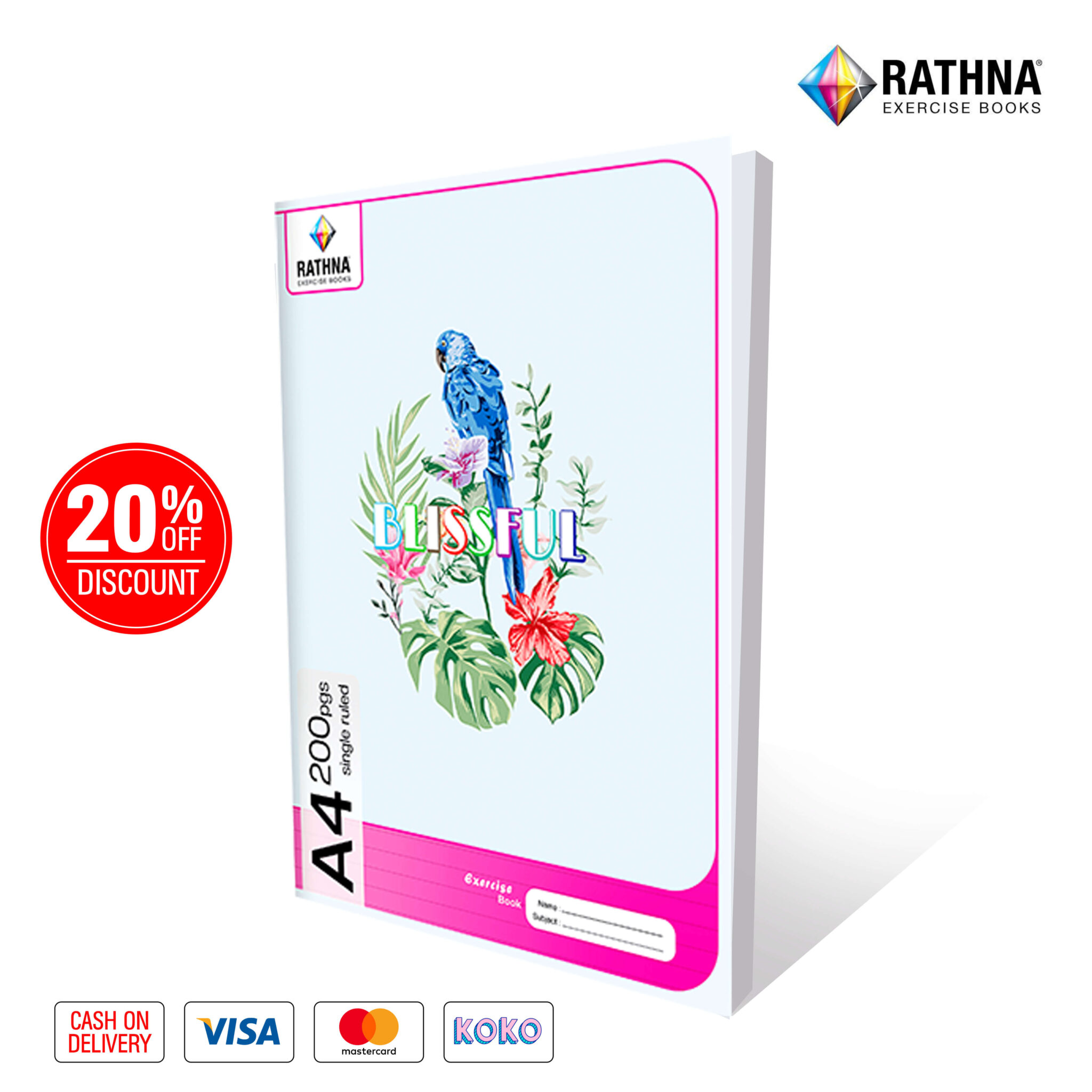 Rathna 200 Pages Single Ruled CR Book | 20% OFF