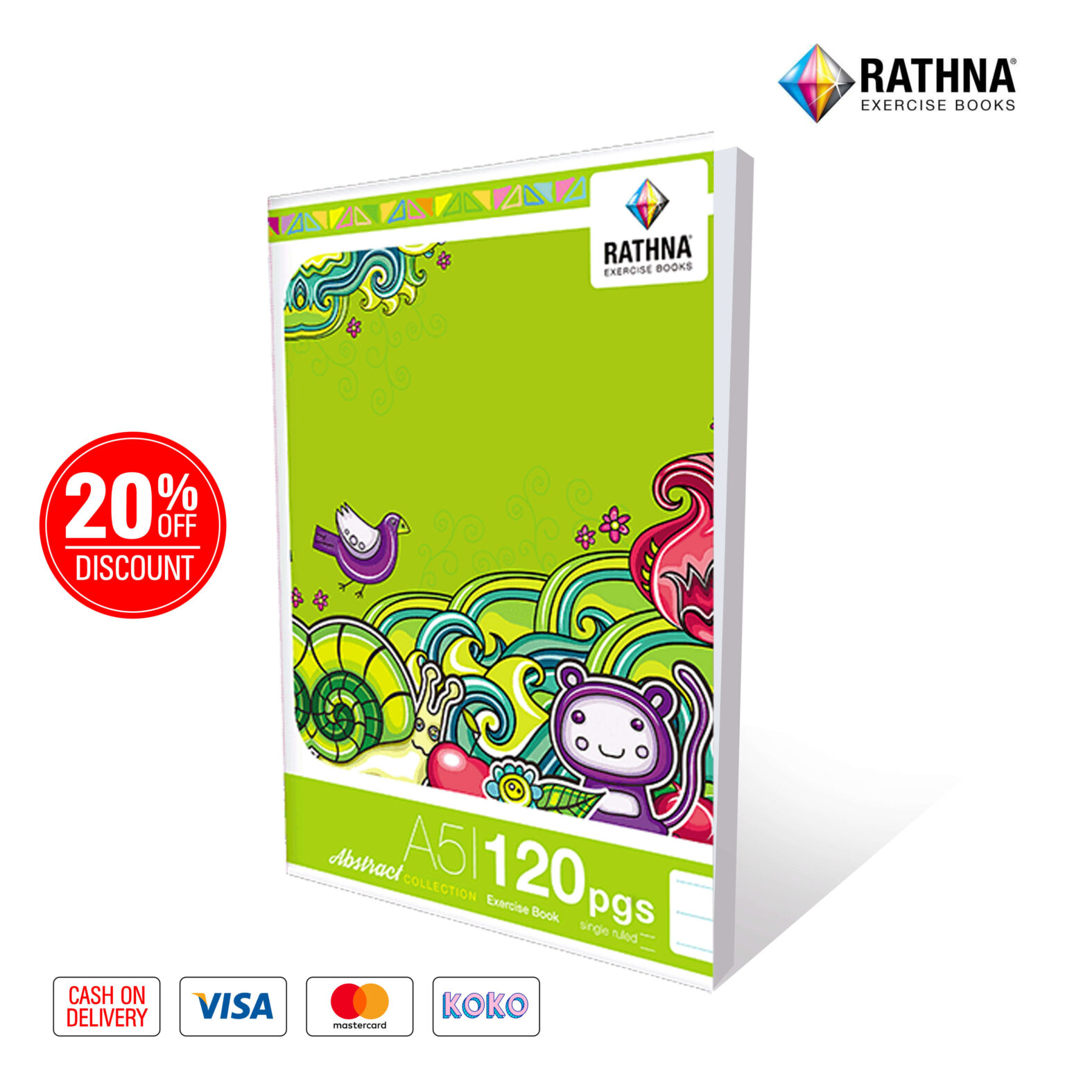 Rathna 120 Pages Single Ruled Exercise Book | 20% OFF